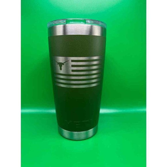 Yeti | Kitchen | Yeti Texas Longhorn Us Flag Olive Rambler Stainless 2 ...